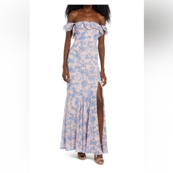 Lulus | Dresses | Lulus Off The Shoulder Gown Sz 6 | Poshmark